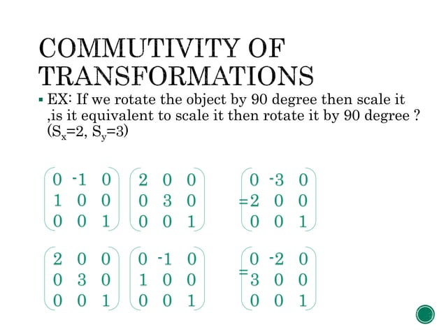 Computer Graphics - transformations in 2d | PPTX