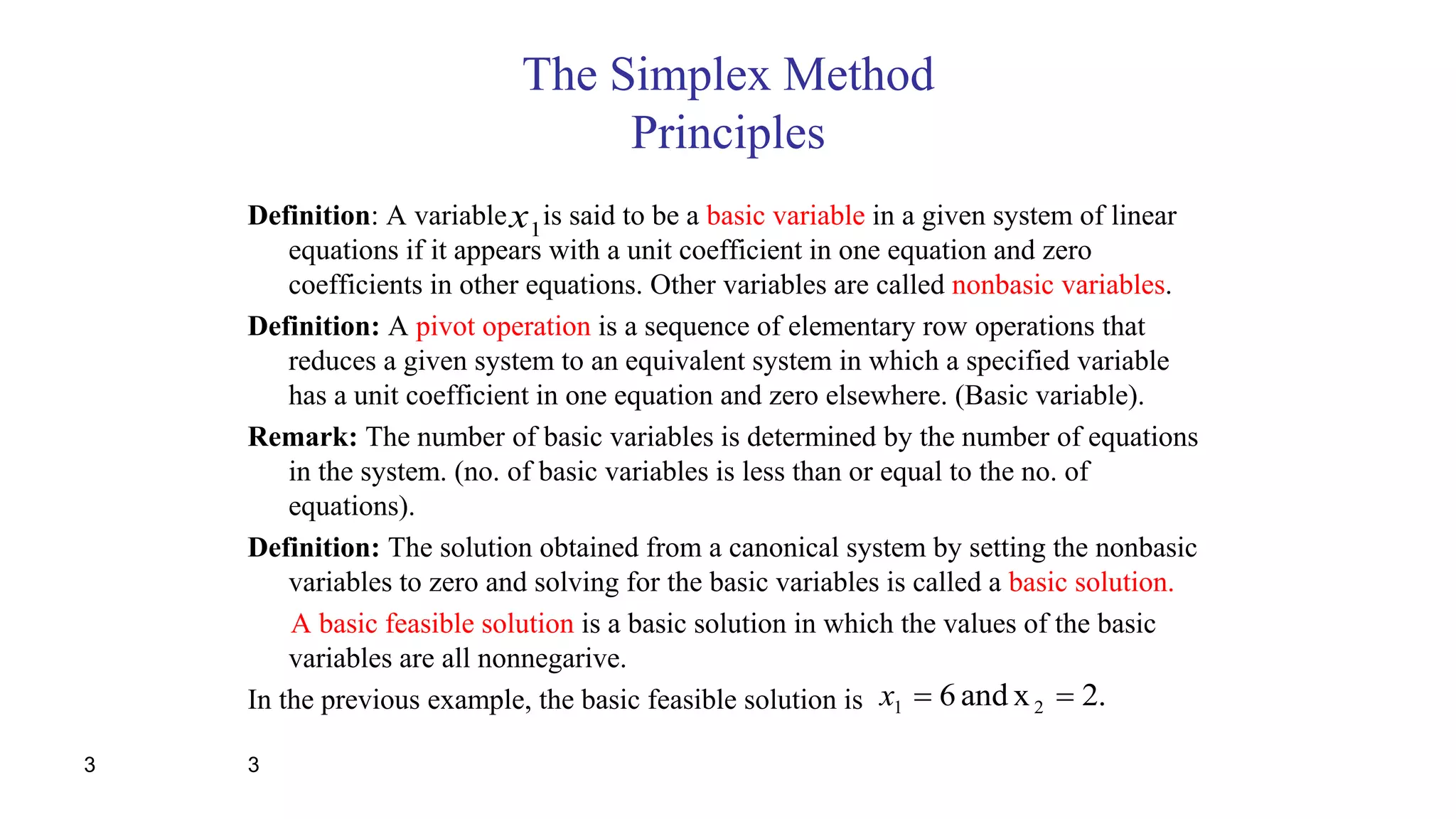 Operations Research - Simplex Method Principles | PPTX