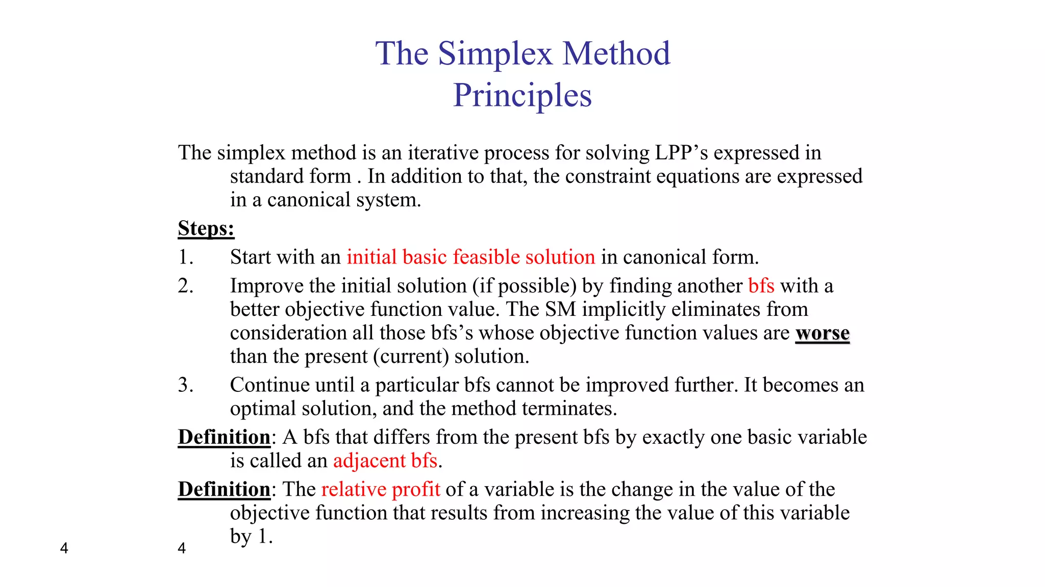 Operations Research - Simplex Method Principles | PPT