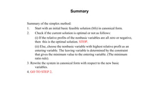 Operations Research - Simplex Method Principles | PPT