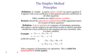 Operations Research - Simplex Method Principles | PPT