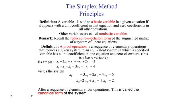 Operations Research - Simplex Method Principles | PPT