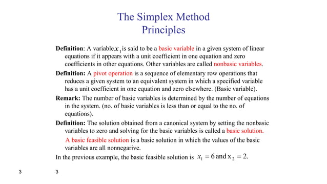 Operations Research - Simplex Method Principles | PPT