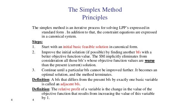 Operations Research Simplex Method Principles 