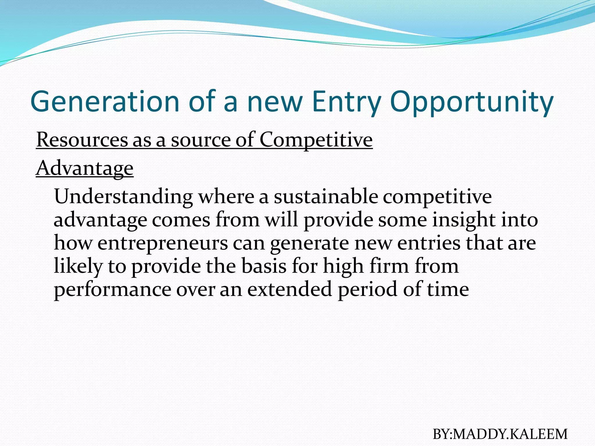 Entrepreneurial Strategy Generating and Exploiting New Strategies | PPTX