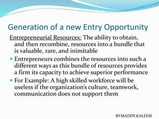 Entrepreneurial Strategy Generating and Exploiting New Strategies | PPTX