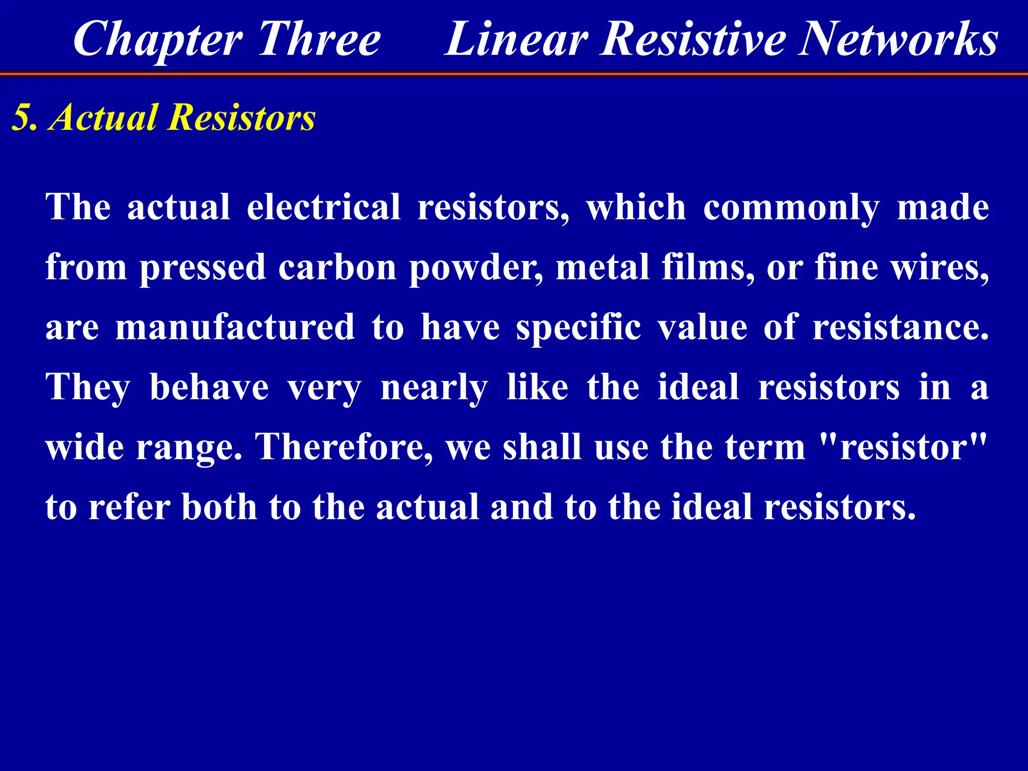 Liner Resistive networks for electrical engineers | PPT