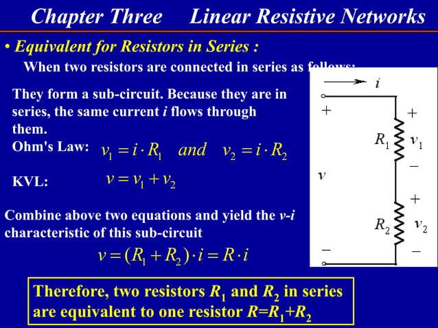 Liner Resistive networks for electrical engineers | PPT