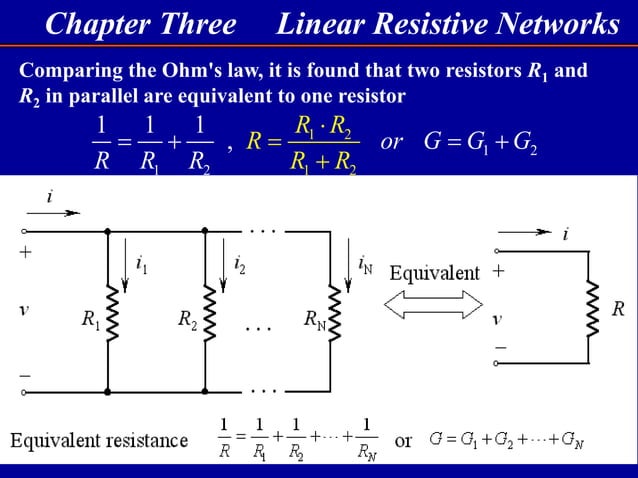 Liner Resistive networks for electrical engineers | PPT