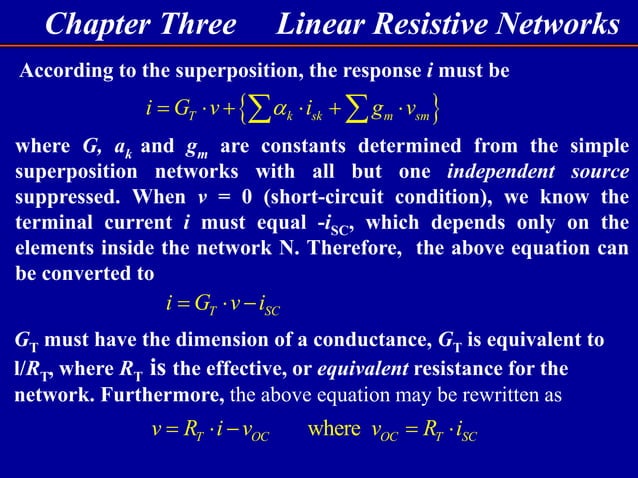 Liner Resistive networks for electrical engineers | PPT