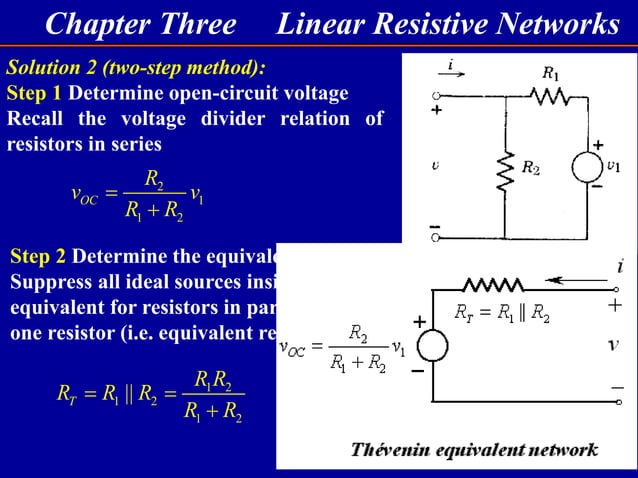 Liner Resistive networks for electrical engineers | PPT