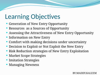 Entrepreneurial Strategy generating and exploiting new strategies | PPTX