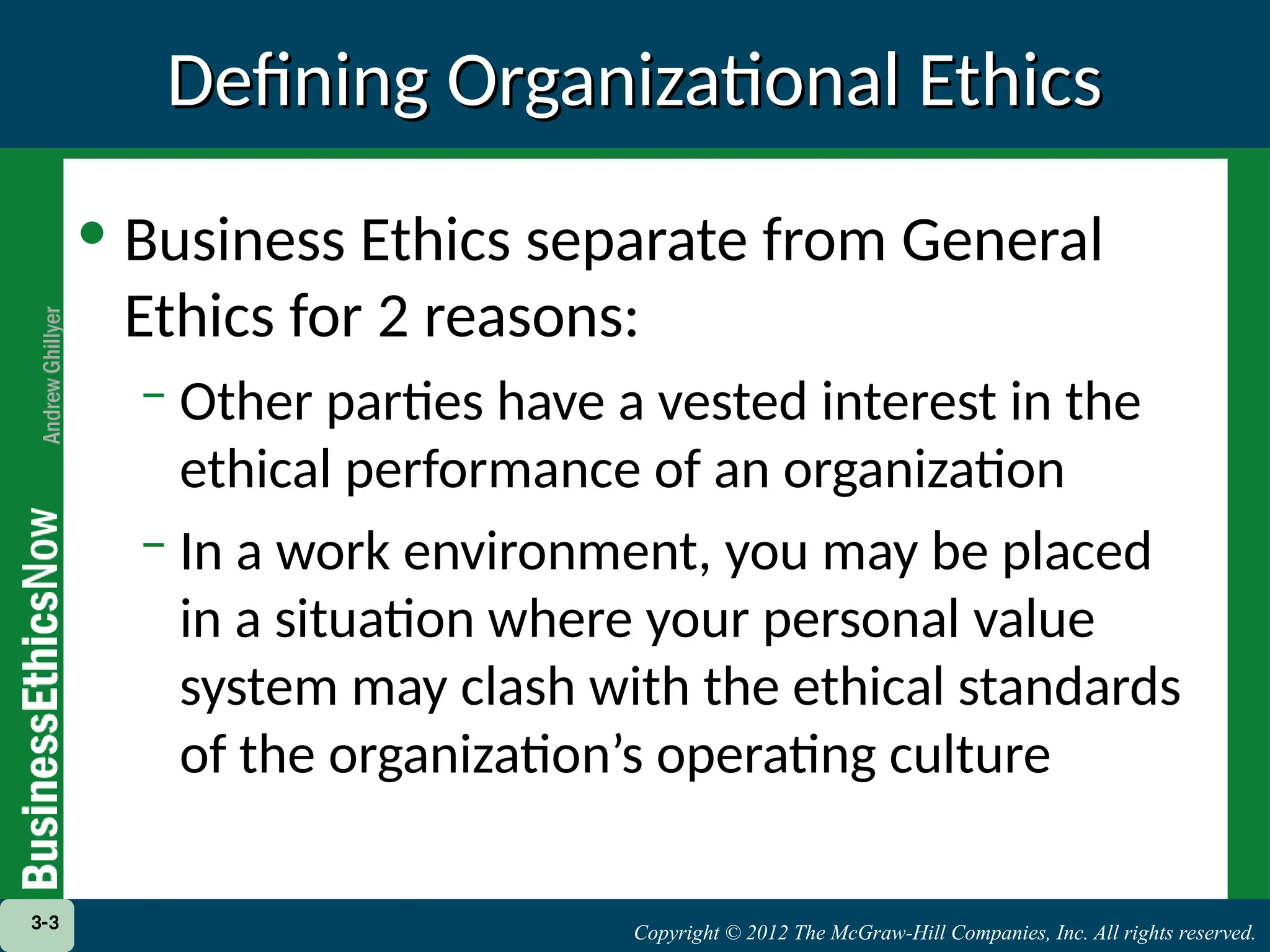 Organizational Ethics for today business | PPT