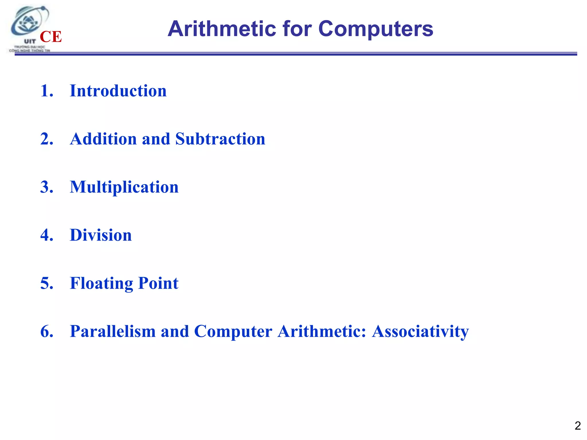 Chapter 03 arithmetic for computers | PPTX