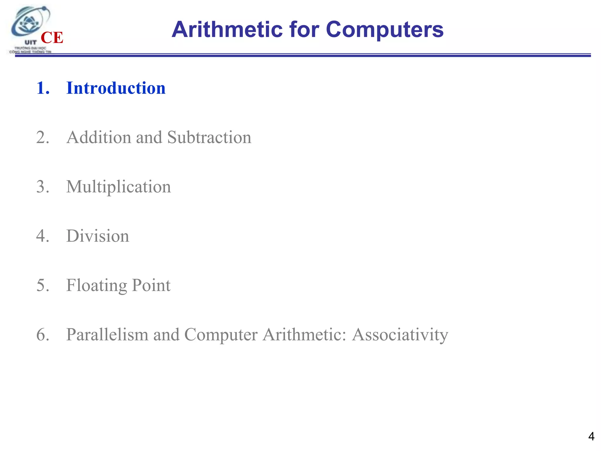 Chapter 03 arithmetic for computers | PPTX