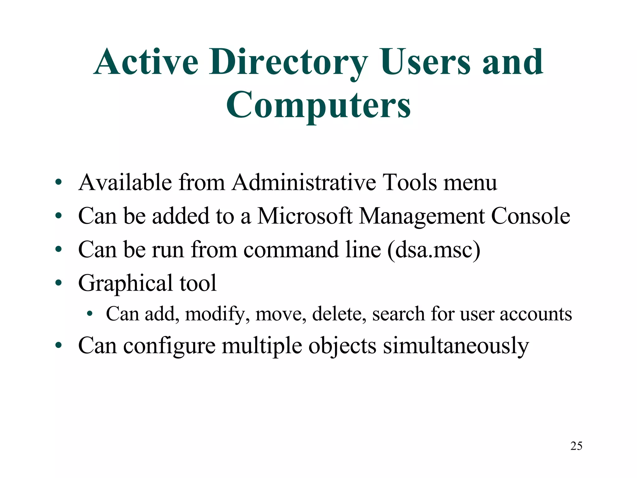 Chapter03 Creating And Managing User Accounts | PPT