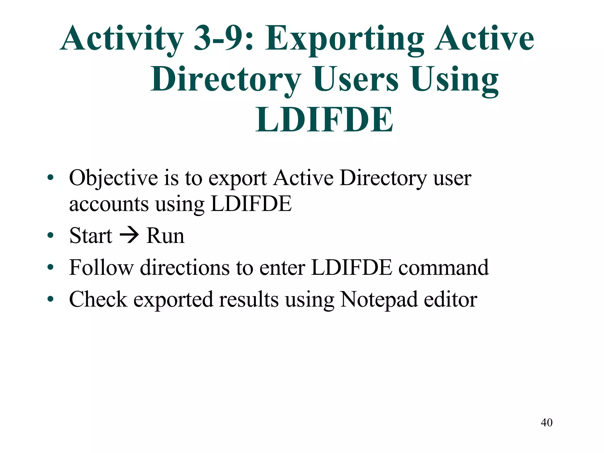 Chapter03 Creating And Managing User Accounts | PPT