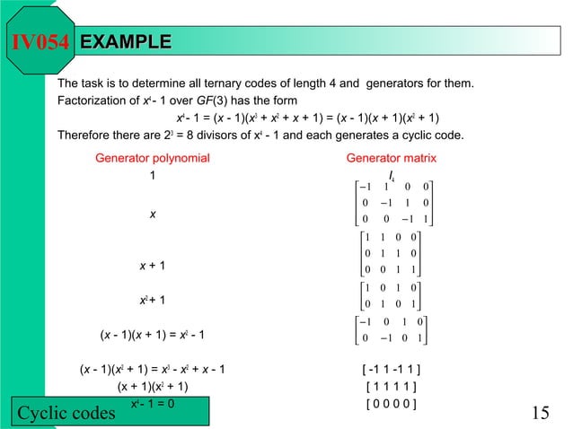 Chapter 03 cyclic codes