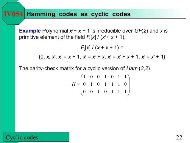 Chapter 03 cyclic codes