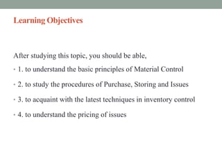 Chapter 03 Material Costing | PPTX
