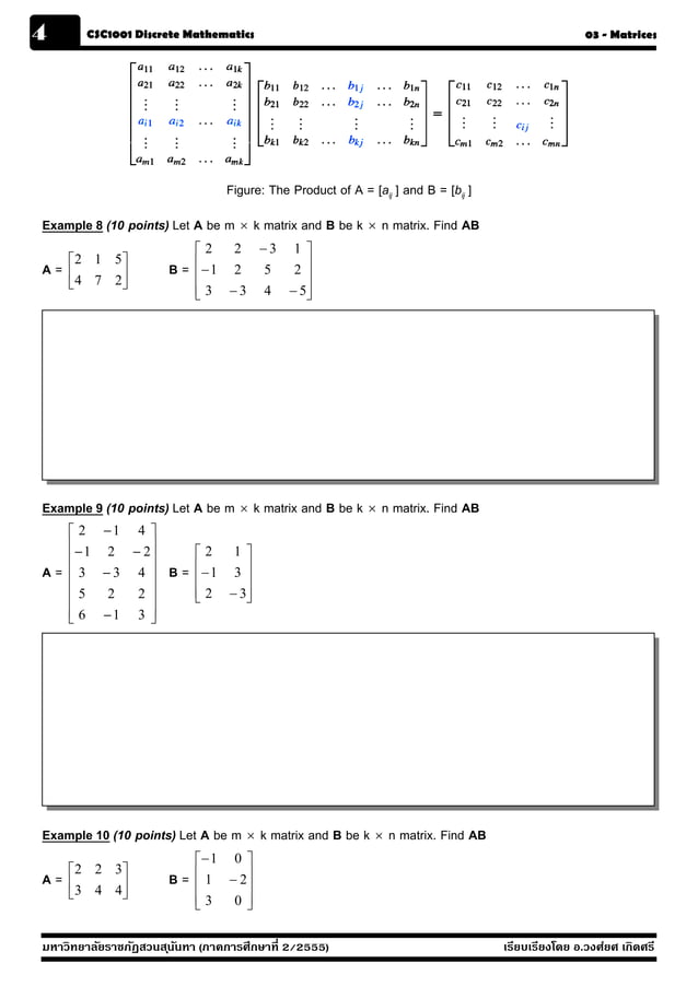 Discrete-Chapter 03 Matrices | PDF