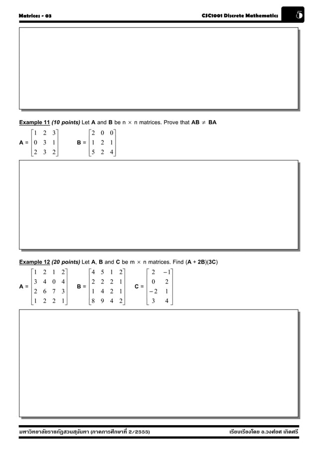 Discrete-Chapter 03 Matrices | PDF