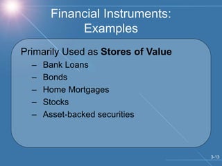 financial instruments, financial markets, and financial institutions is ...