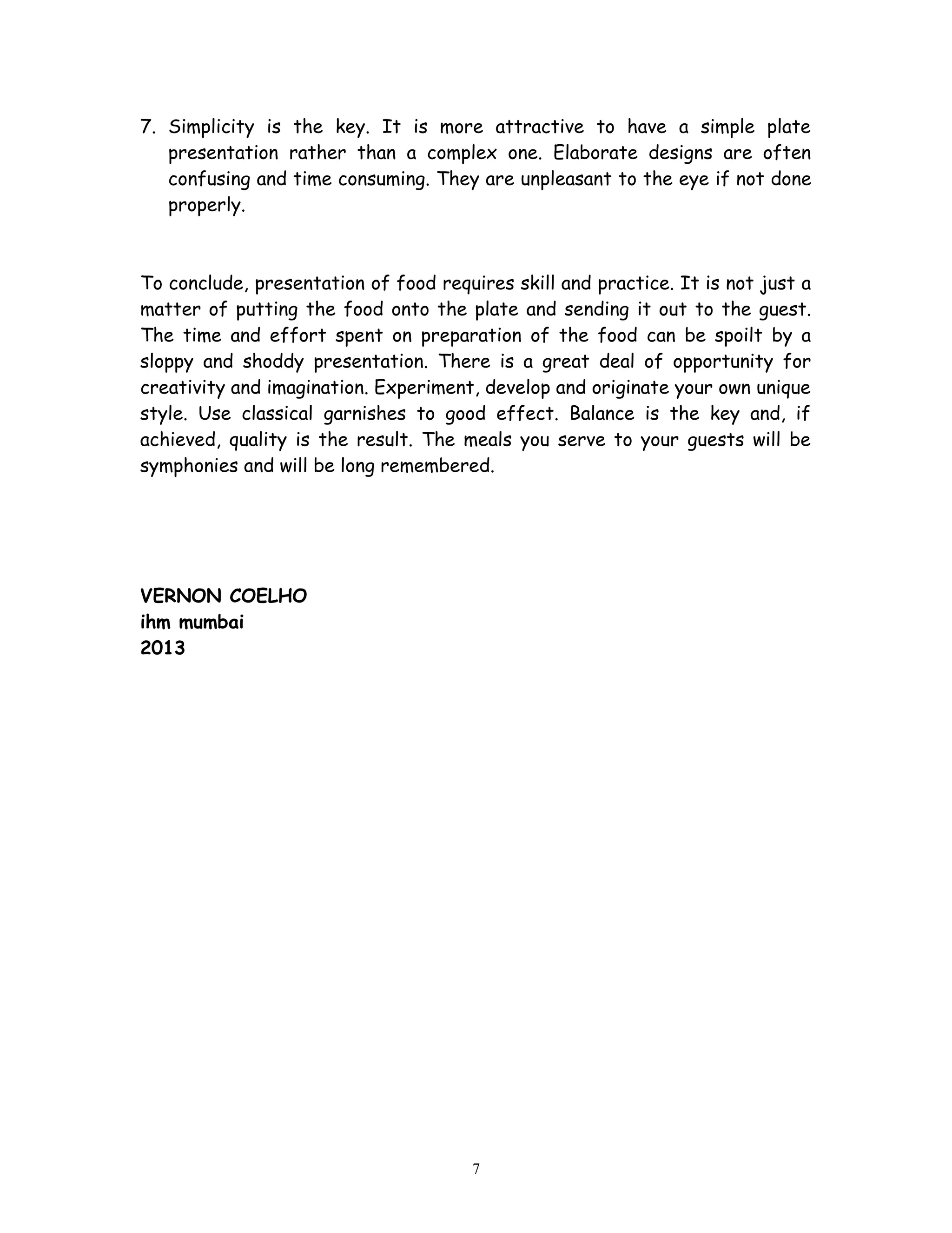 Chapter 03 food presentation | DOC