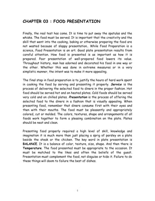 Chapter 03 food presentation | PDF