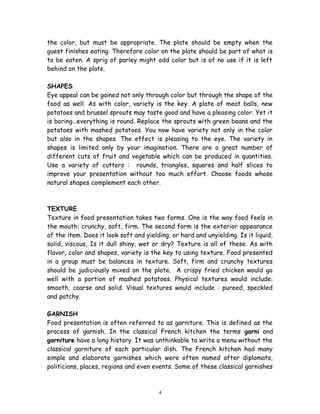 Chapter 03 food presentation | PDF