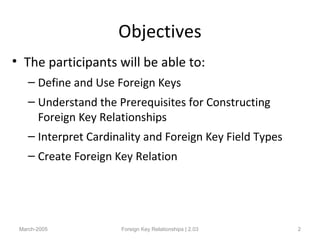 Chapter 03 foreign key relationships1 | PPT