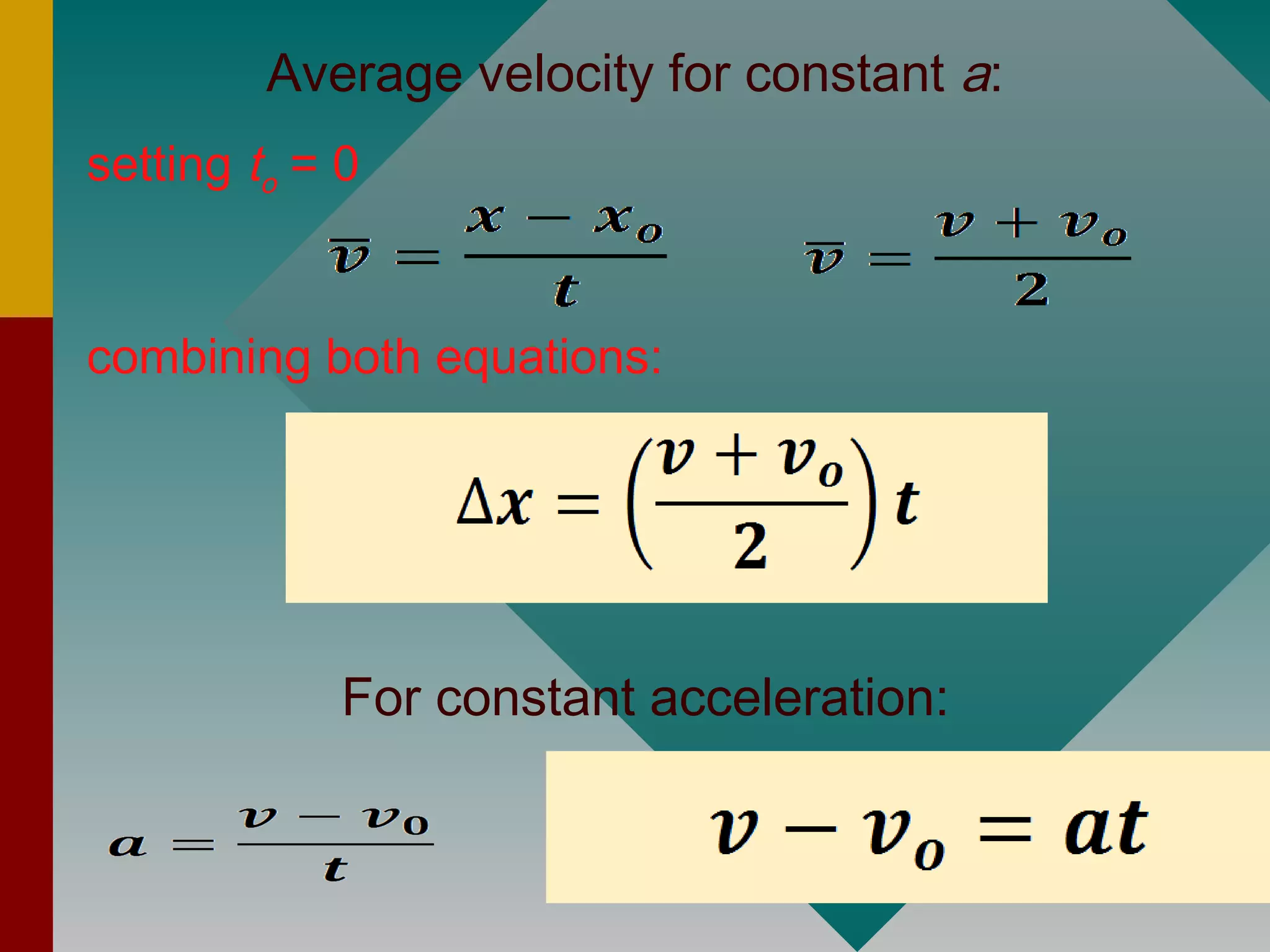 kinematics in one dimension | PPT