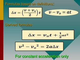 kinematics in one dimension | PPT