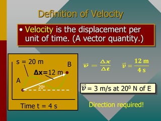 Lecture 02 Kinematics in one dimension | PPT