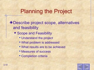 Chapter03 managing the information systems project | PPT