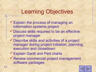 Chapter03 managing the information systems project | PPT