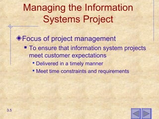 Chapter03 managing the information systems project | PPT