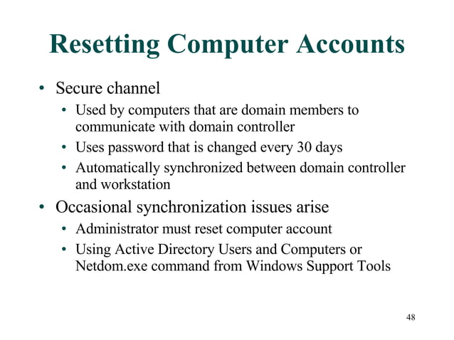 Chapter04 Implementing And Managing Group And Computer Accounts | PPT