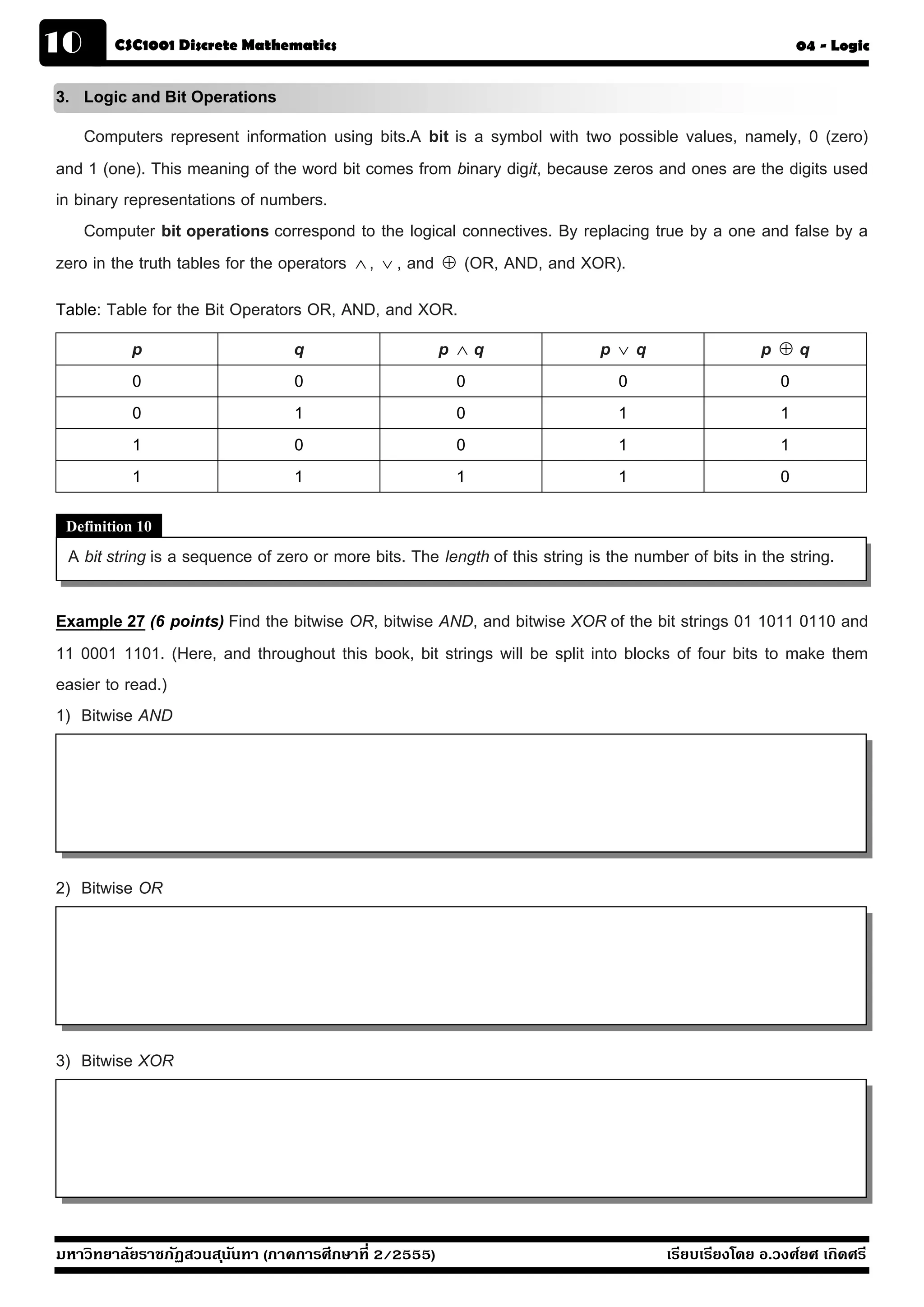 Discrete-Chapter 04 Logic Part I | PDF