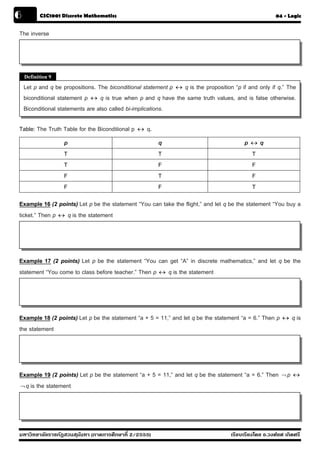 Discrete-Chapter 04 Logic Part I | PDF
