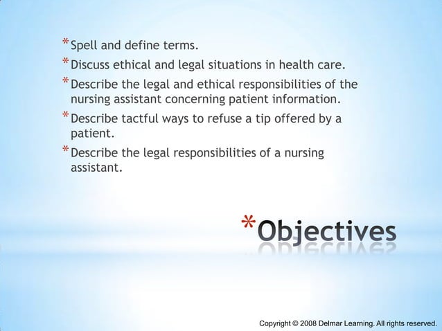 Chapter 04 ethical and legal issues affecting nursing assistant | PPTX ...