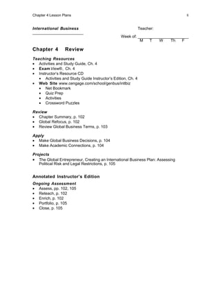 Chapter 04 lesson plans | DOC