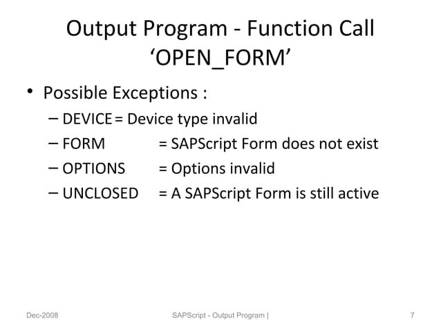 Chapter 04 Sap Script Output Program Ppt Free Download