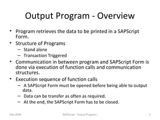 Chapter 04 sap script - output program | PPT