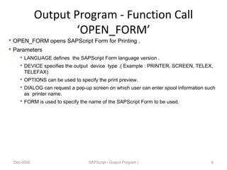 Chapter 04 sap script - output program | PPT