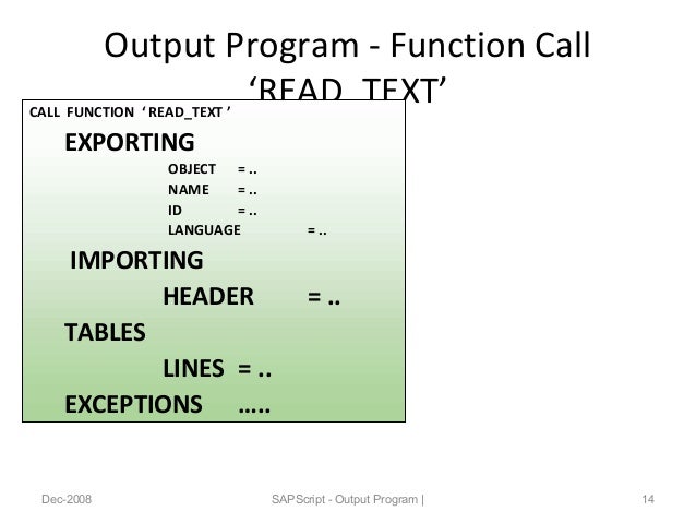 Chapter 04 Sap Script Output Program 