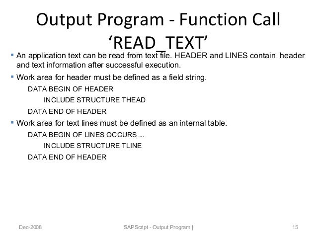 Chapter 04 Sap Script Output Program