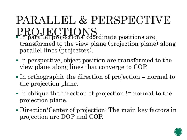 Computer Graphic Projections Pptx 3 D Graphics Computer Software And Applications