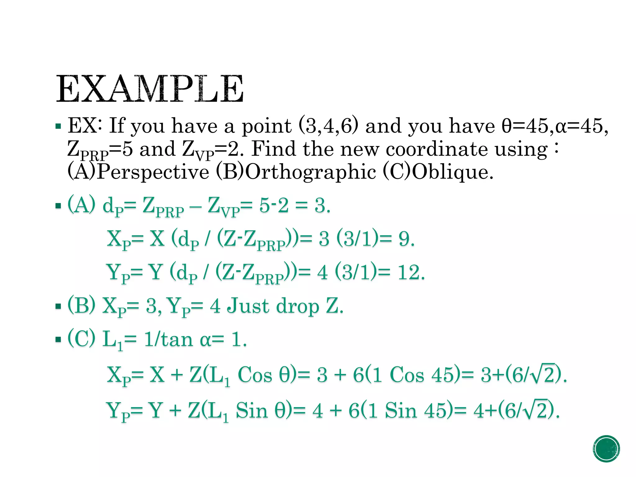 Computer Graphics - Projections | PPT