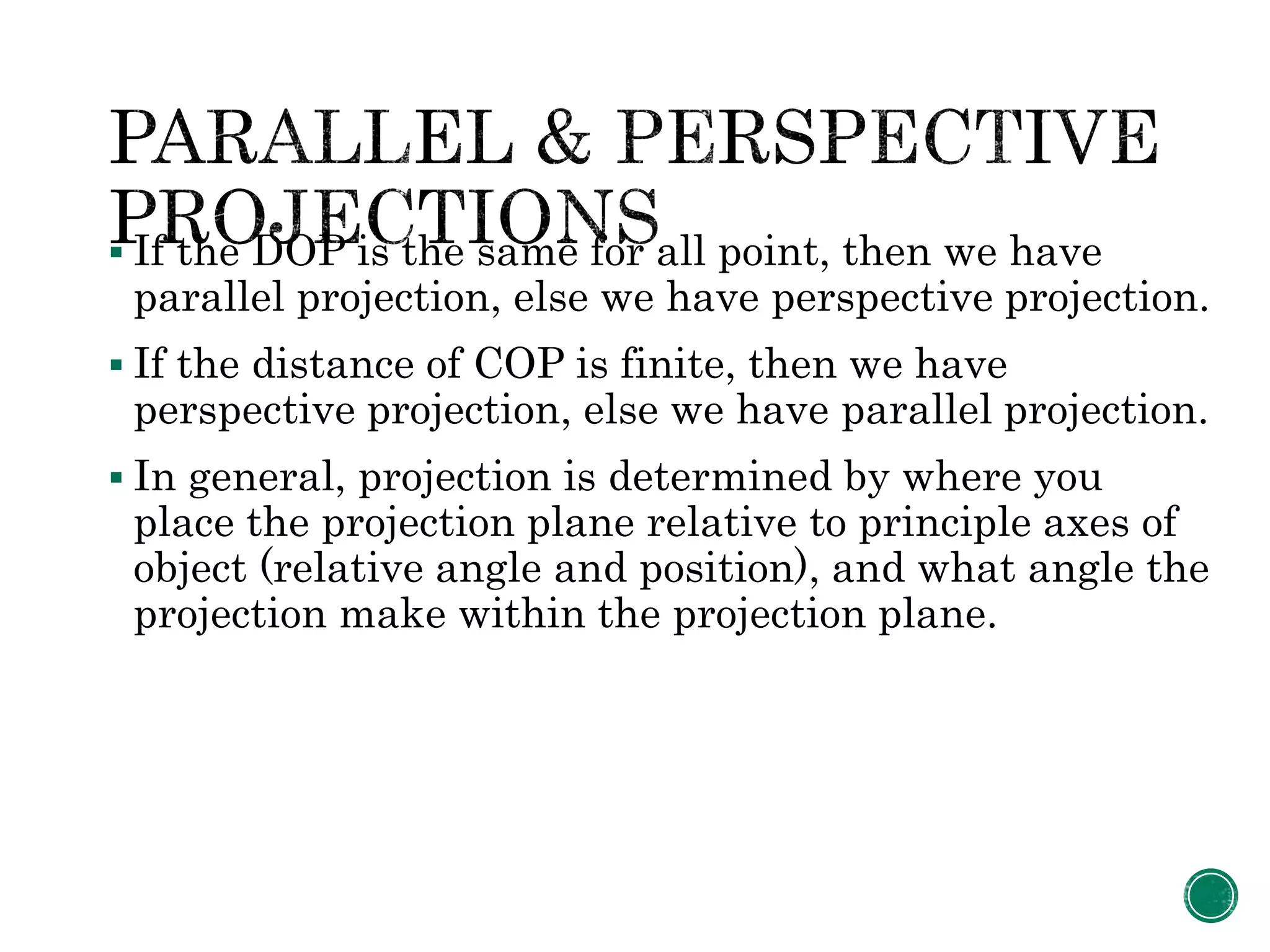 Computer Graphics - Projections | PPT